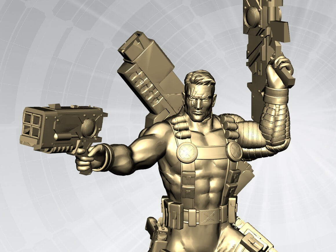Cable Marvel Statue - 3D Print Model by cheriloyet