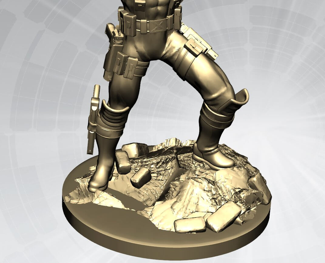 Cable Marvel Statue - 3D Print Model by cheriloyet