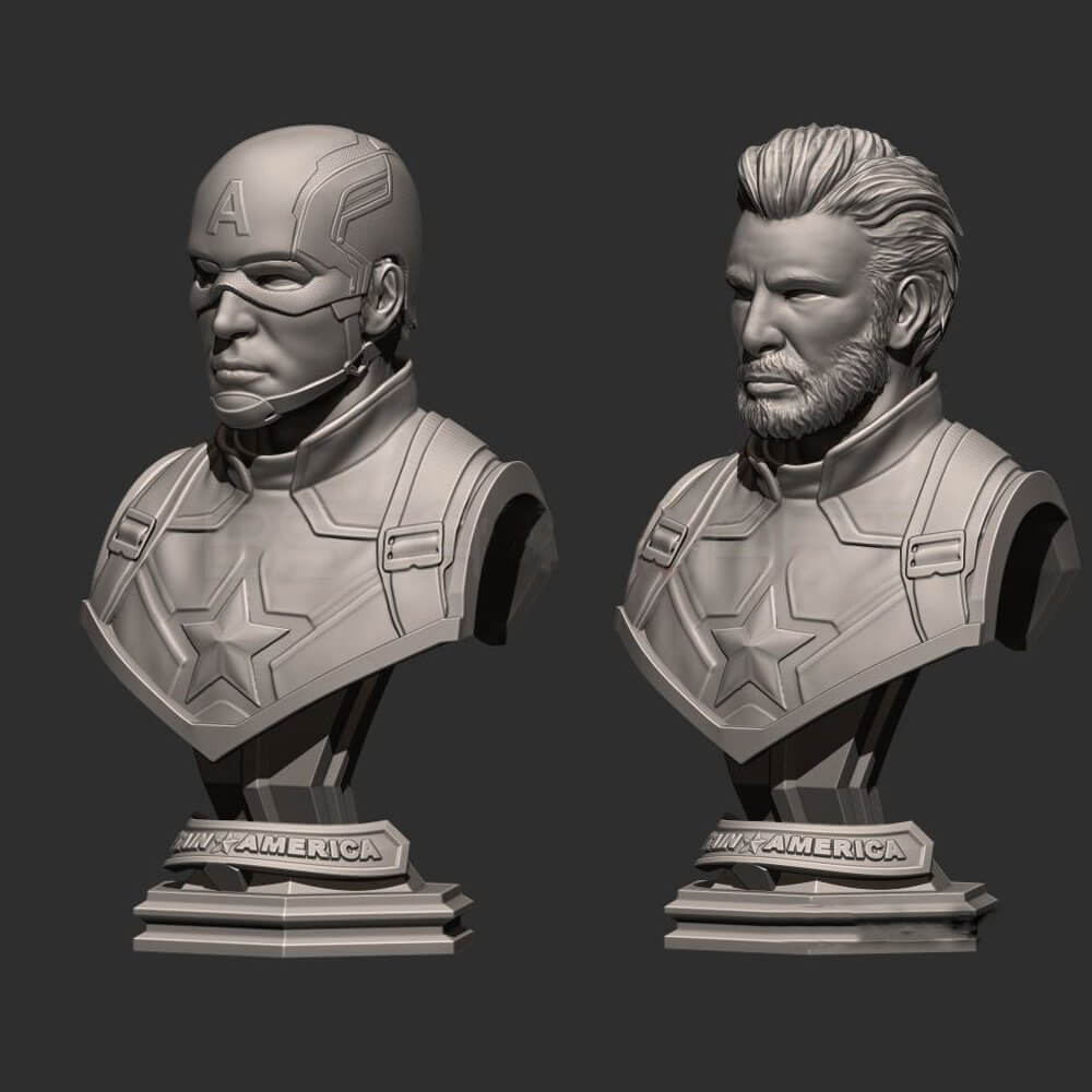 Captain America Marvel Bust - 3D Model by cheriloyet