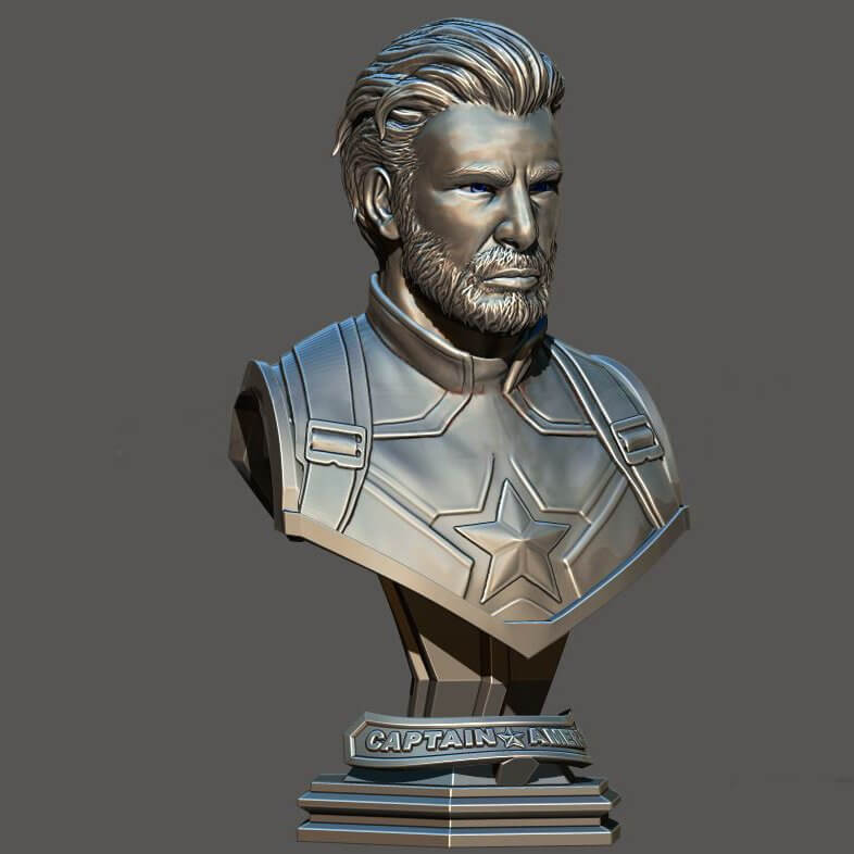 Captain America Marvel Bust - 3D Model by cheriloyet