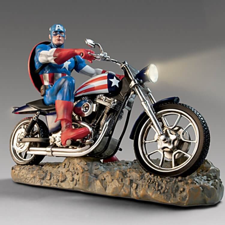 Captain America On Motorcycle - 3D Model by cheriloyet