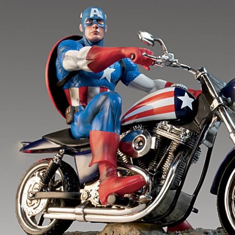Captain America On Motorcycle - 3D Model by cheriloyet