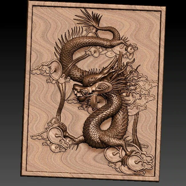 Chinese Dragon Relief 154 - 3D Print Model by cheriloyet