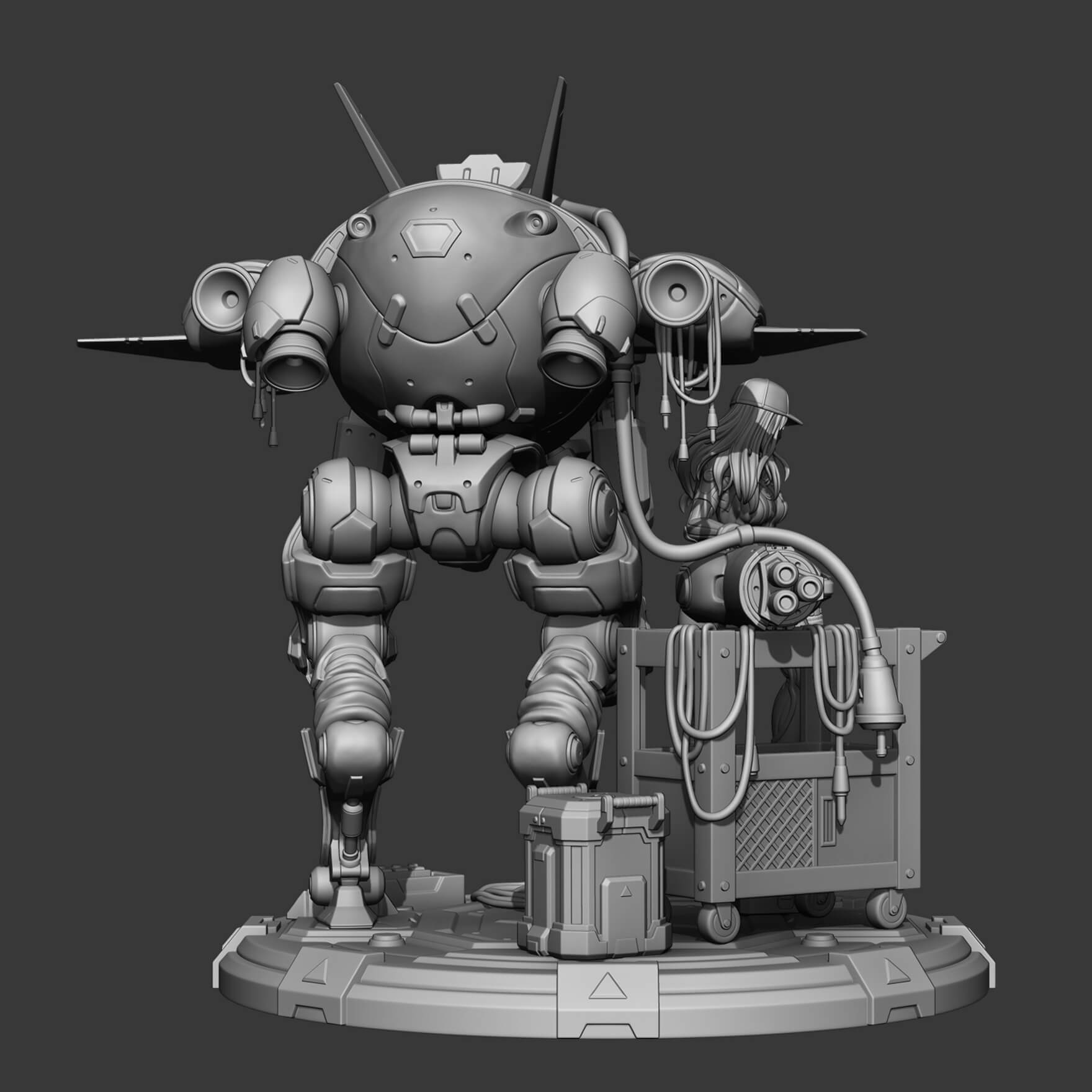 Dva - Overwatch Anime Figures 3D Model by cheriloyet