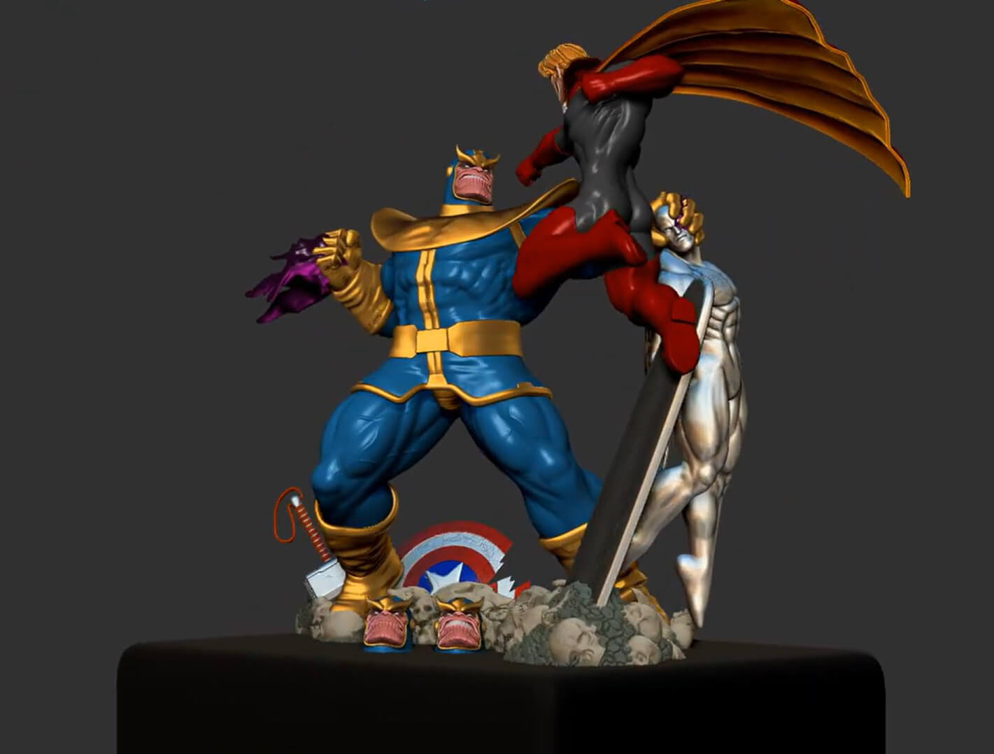 Thanos Vs Adam Warlock Vs Silver Surfer Diorama - 3D Print Model by ...