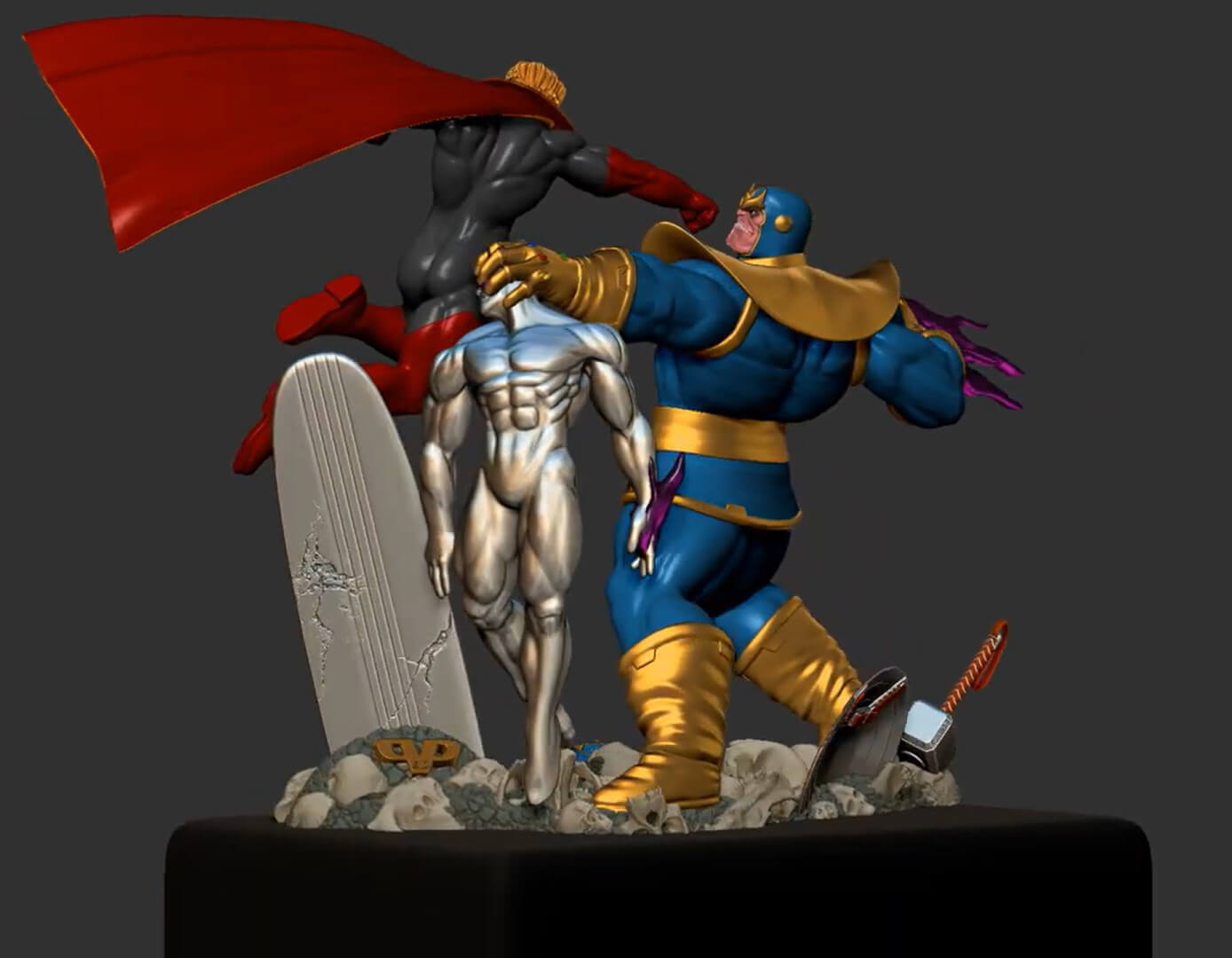 Thanos Vs Adam Warlock Vs Silver Surfer Diorama - 3D Print Model by ...