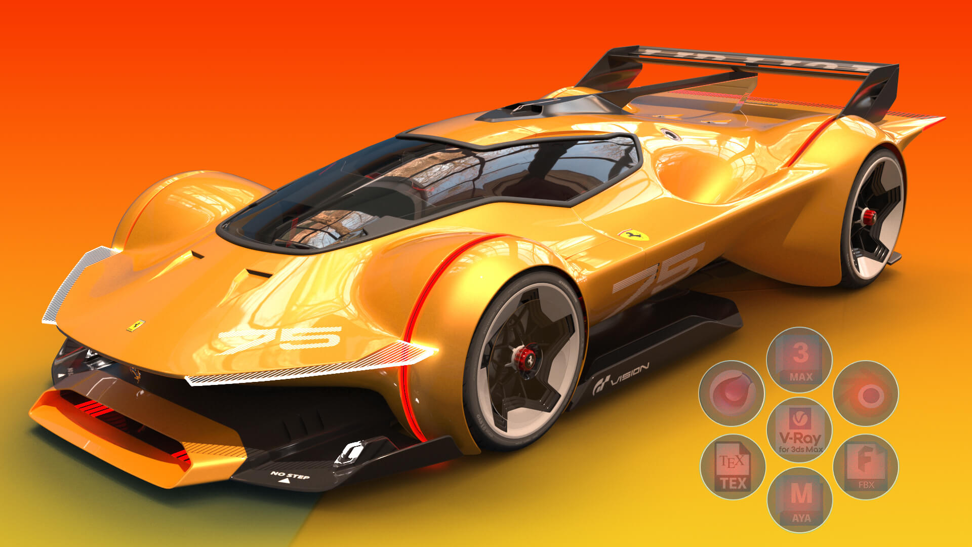 Ferrari Vision Gran Turismo Concept - 3D Model by Cherry-8omb