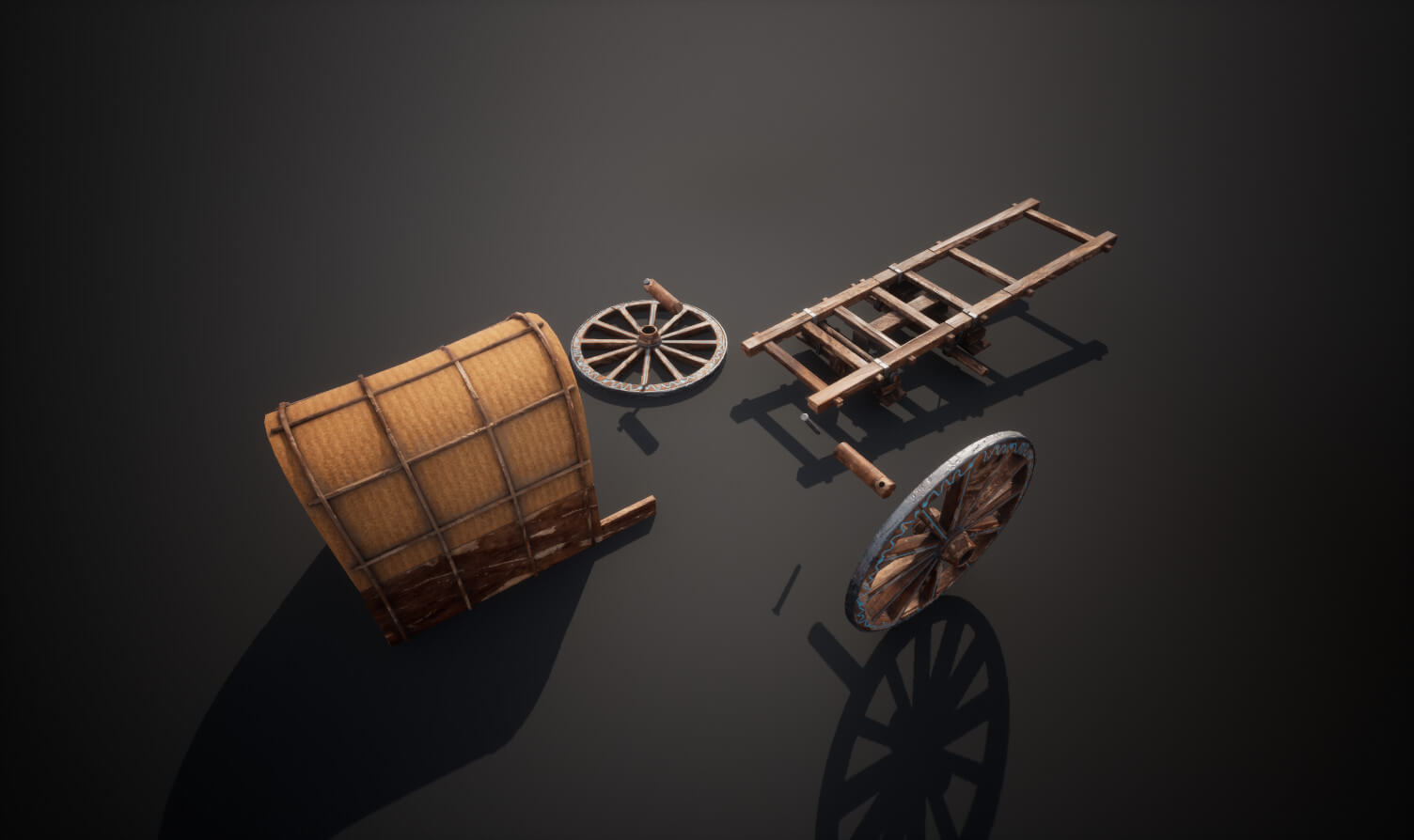 Bullock Cart A - 3D Model by chhatrashal