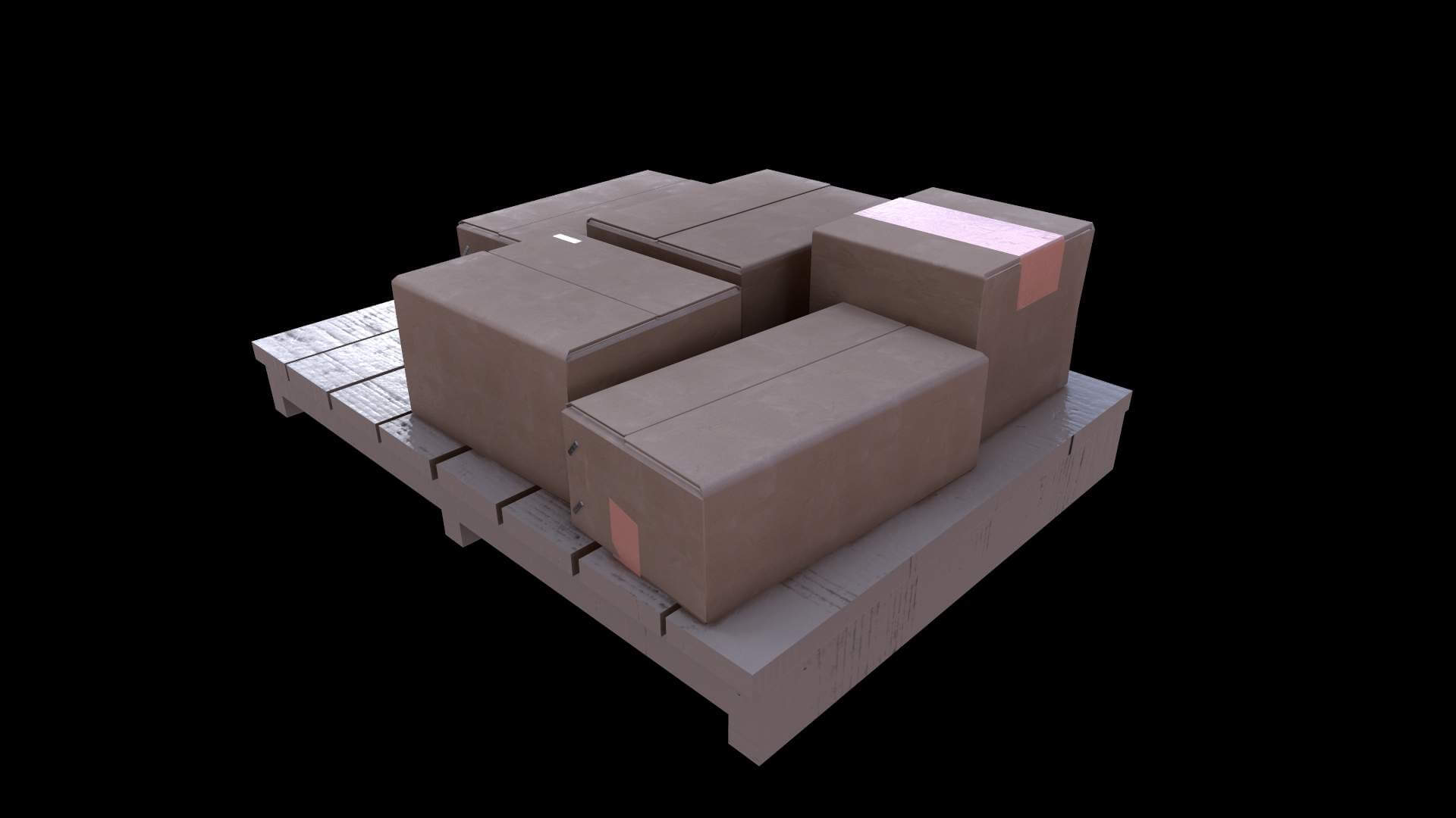 Cardboard Boxes - Free 3D Model by chhatrashal