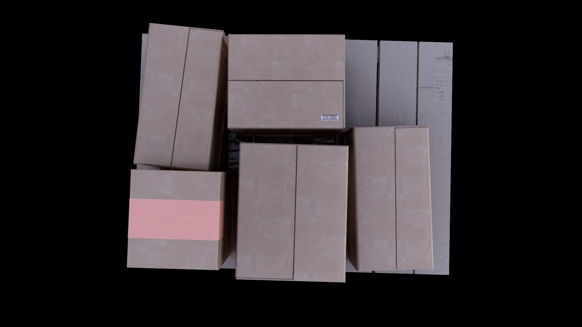 Cardboard Boxes - Free 3D Model by chhatrashal