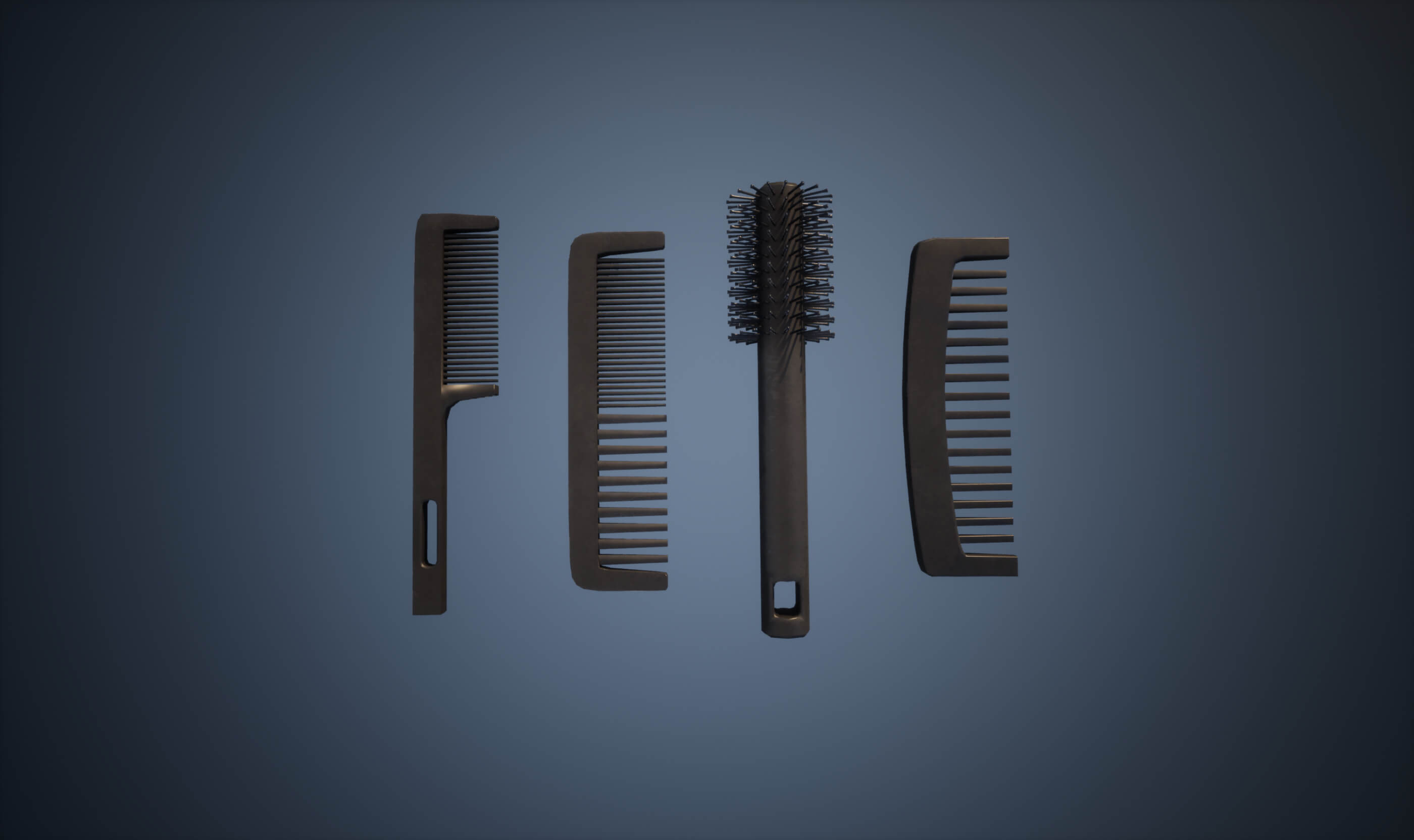 Hair Comb Set A - 3D Model by chhatrashal