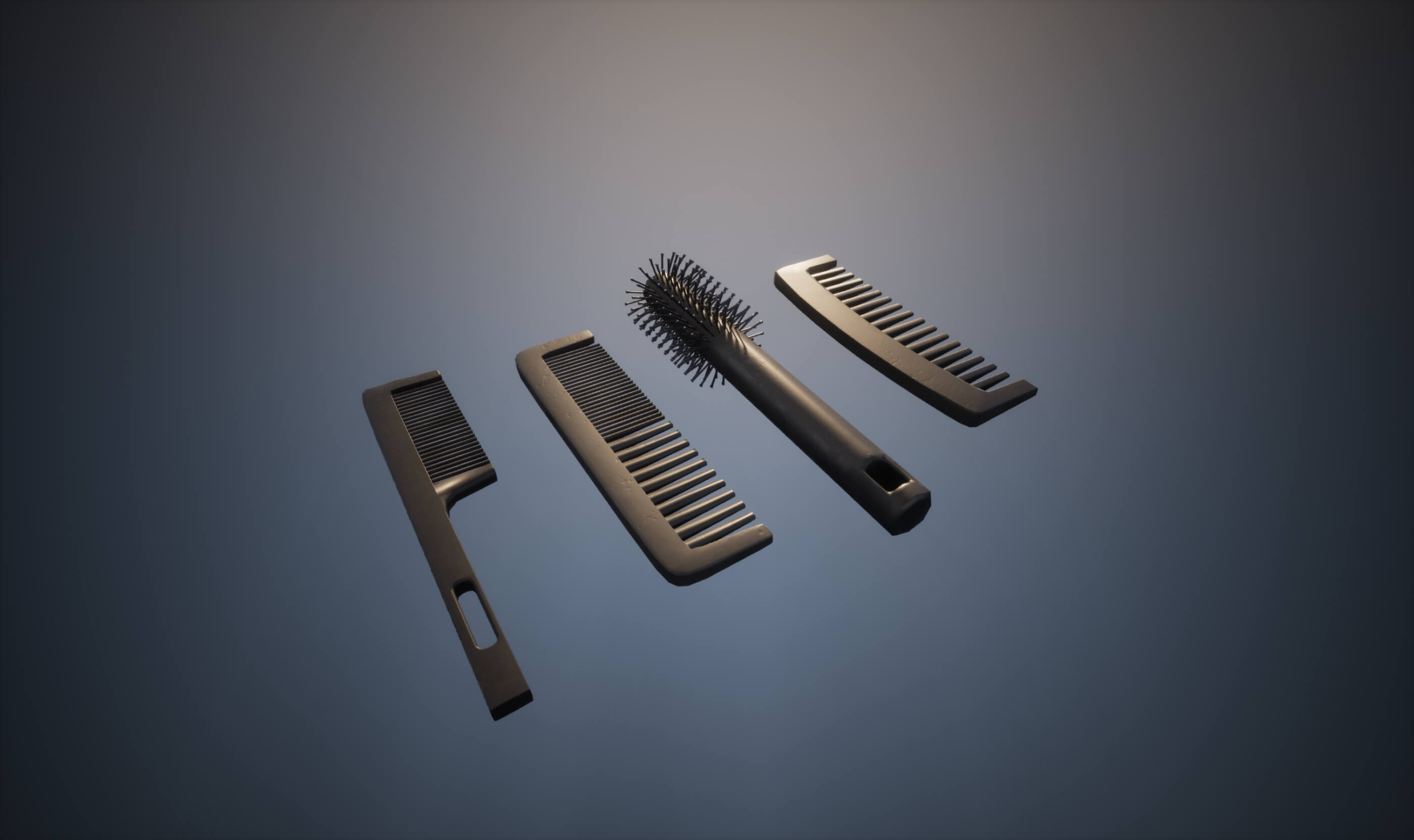 Hair Comb Set A - 3D Model by chhatrashal