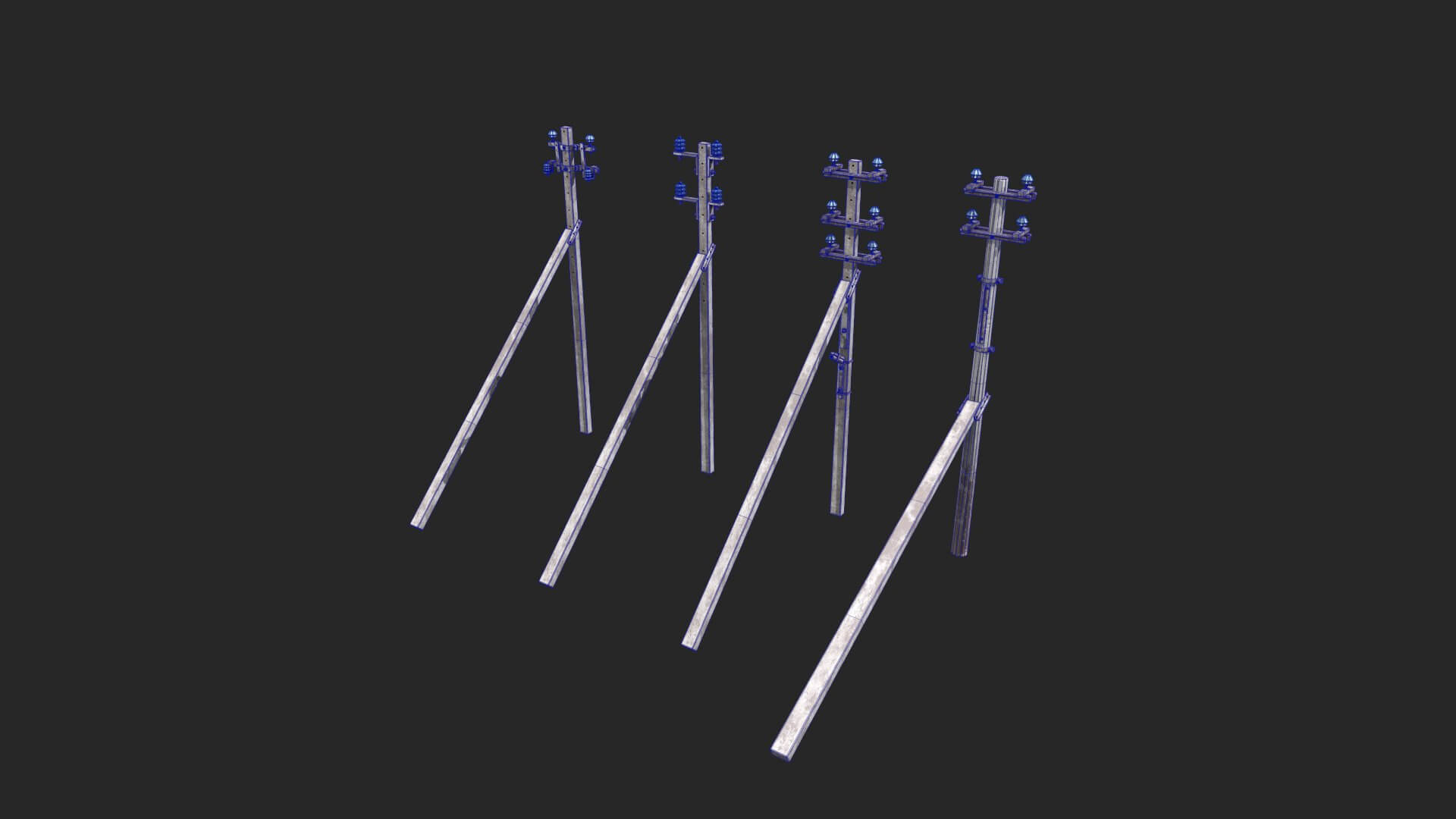 Electrical Pole Set A - 3D Model by chhatrashal
