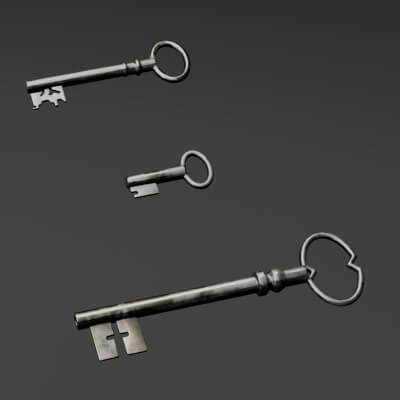 Five Metal Key Set - Free 3D Model by chhatrashal