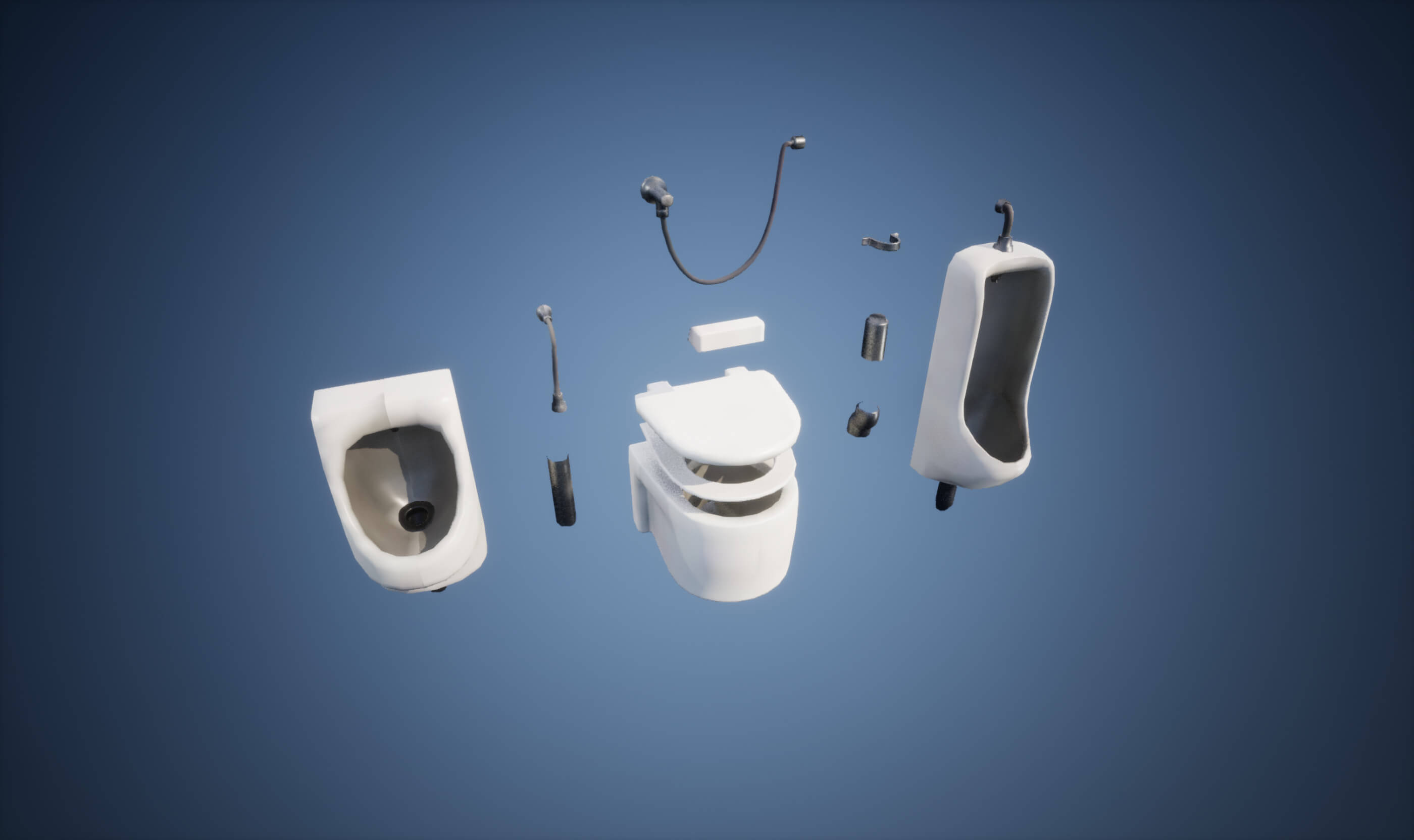 Toilet Builder Kit A - 3D Model by chhatrashal