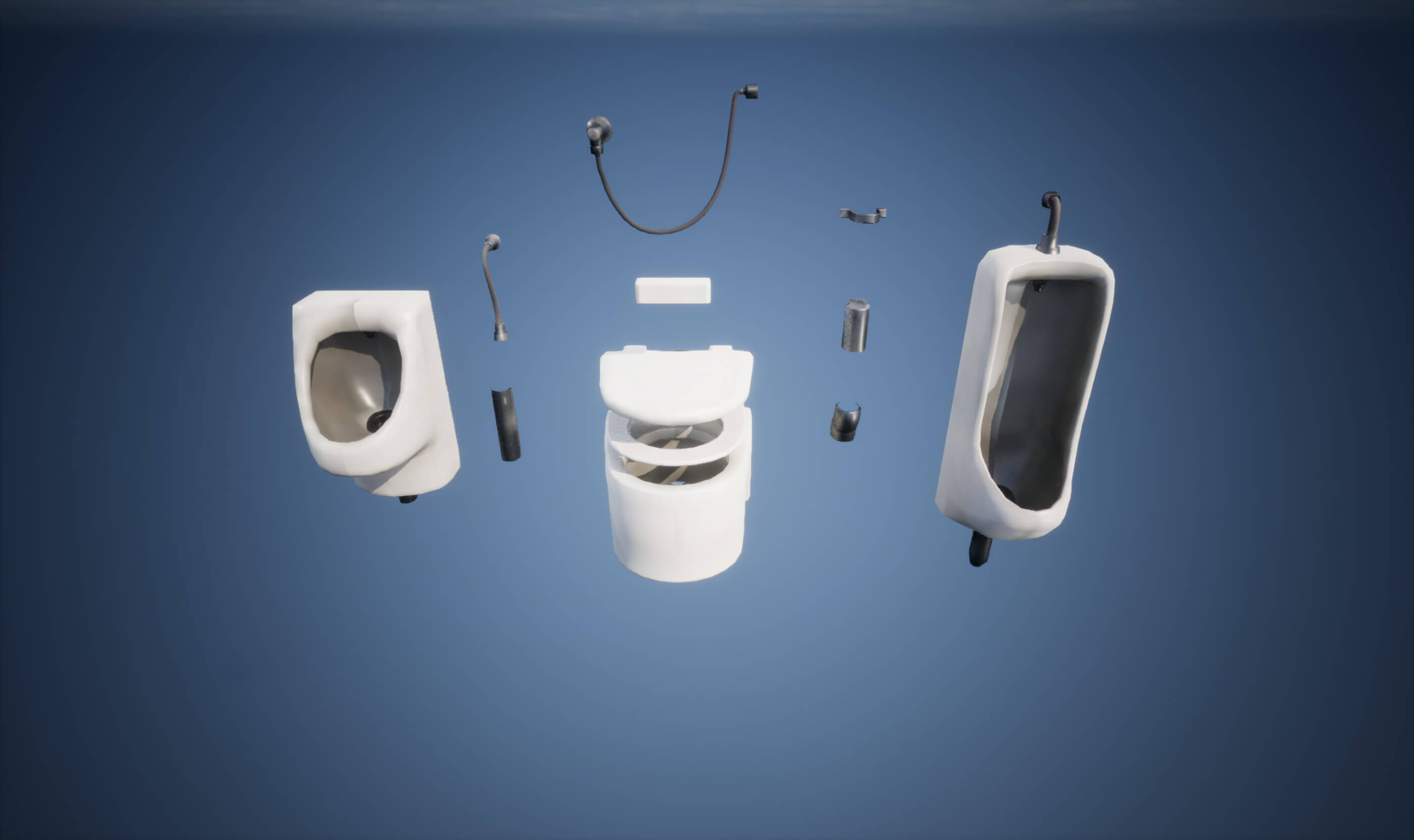 Toilet Builder Kit A - 3D Model by chhatrashal