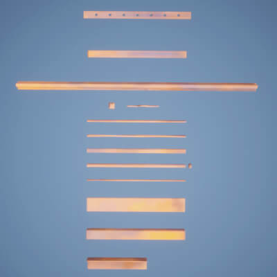 Metal Rod Rusty Set - Free 3D Model by chhatrashal