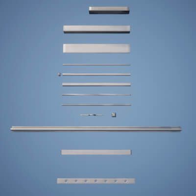 Metal Rod Shiny Set - Free 3D Model by chhatrashal