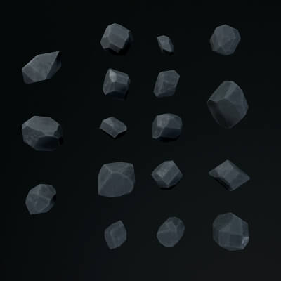 Rock Low Poly Set A - Free 3D Model by chhatrashal