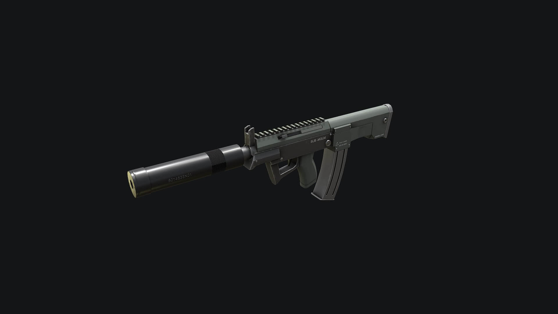 SMG - Sub Machine Gun 3D Model by chhatrashal