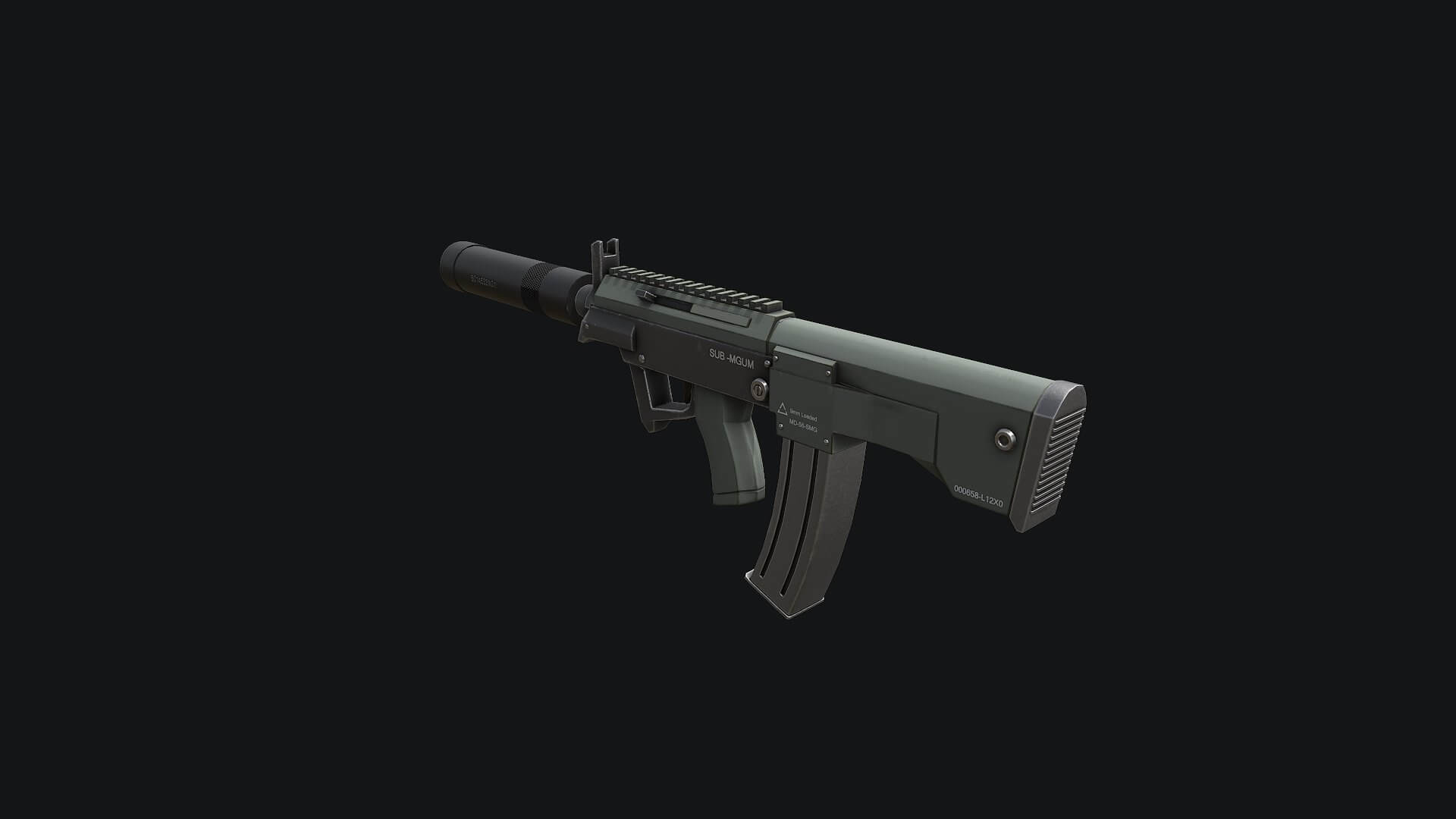 SMG - Sub Machine Gun 3D Model by chhatrashal