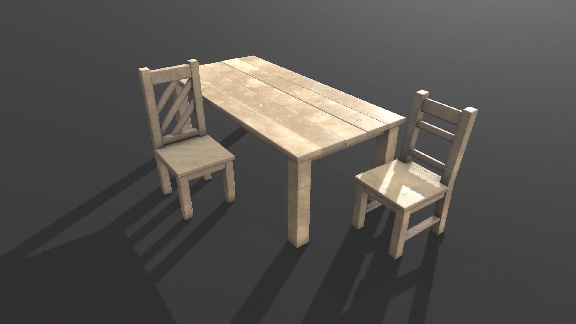 Table Chair Set A - Free 3D Model by chhatrashal
