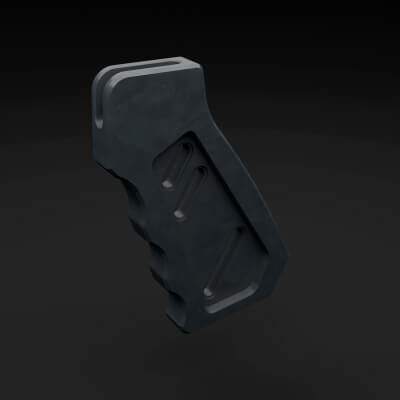 Weapon Hand Grip T2 - Free 3D Model by chhatrashal