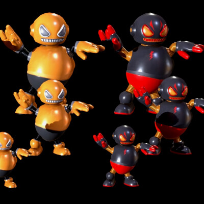 Minirobotic5Pack3 - 3D Model by Chibibi