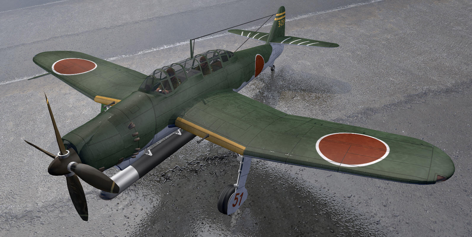 Aichi B7A2 Rjusei (Grace) - 3D Model by ChipBassChaos