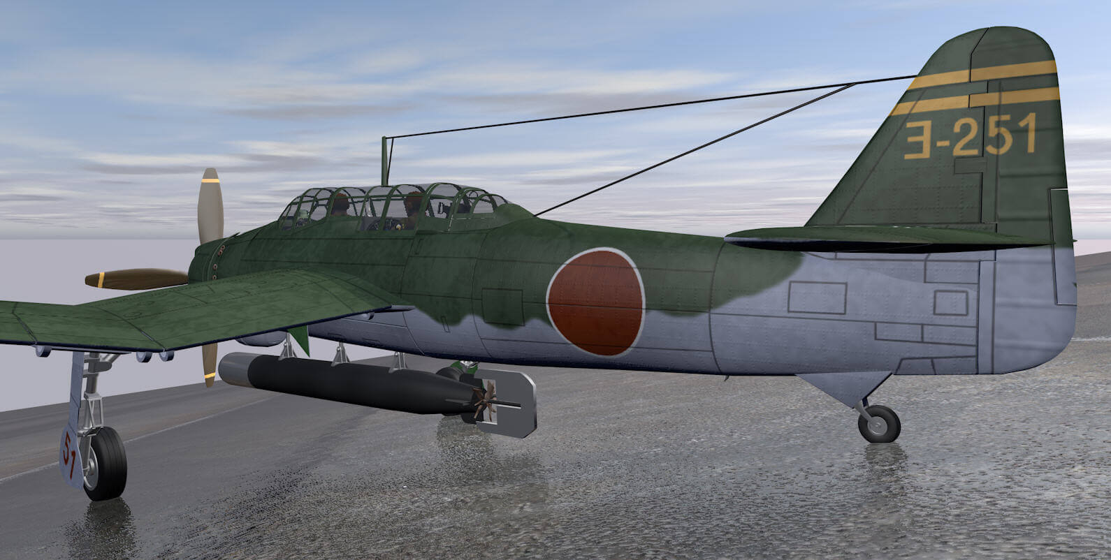 Aichi B7A2 Rjusei (Grace) - 3D Model by ChipBassChaos