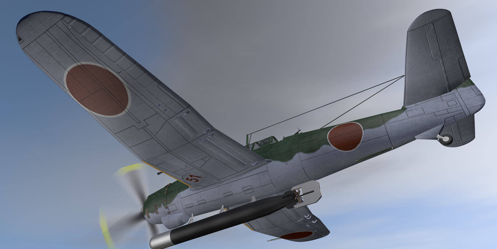 Aichi B7A2 Rjusei (Grace) - 3D Model by ChipBassChaos