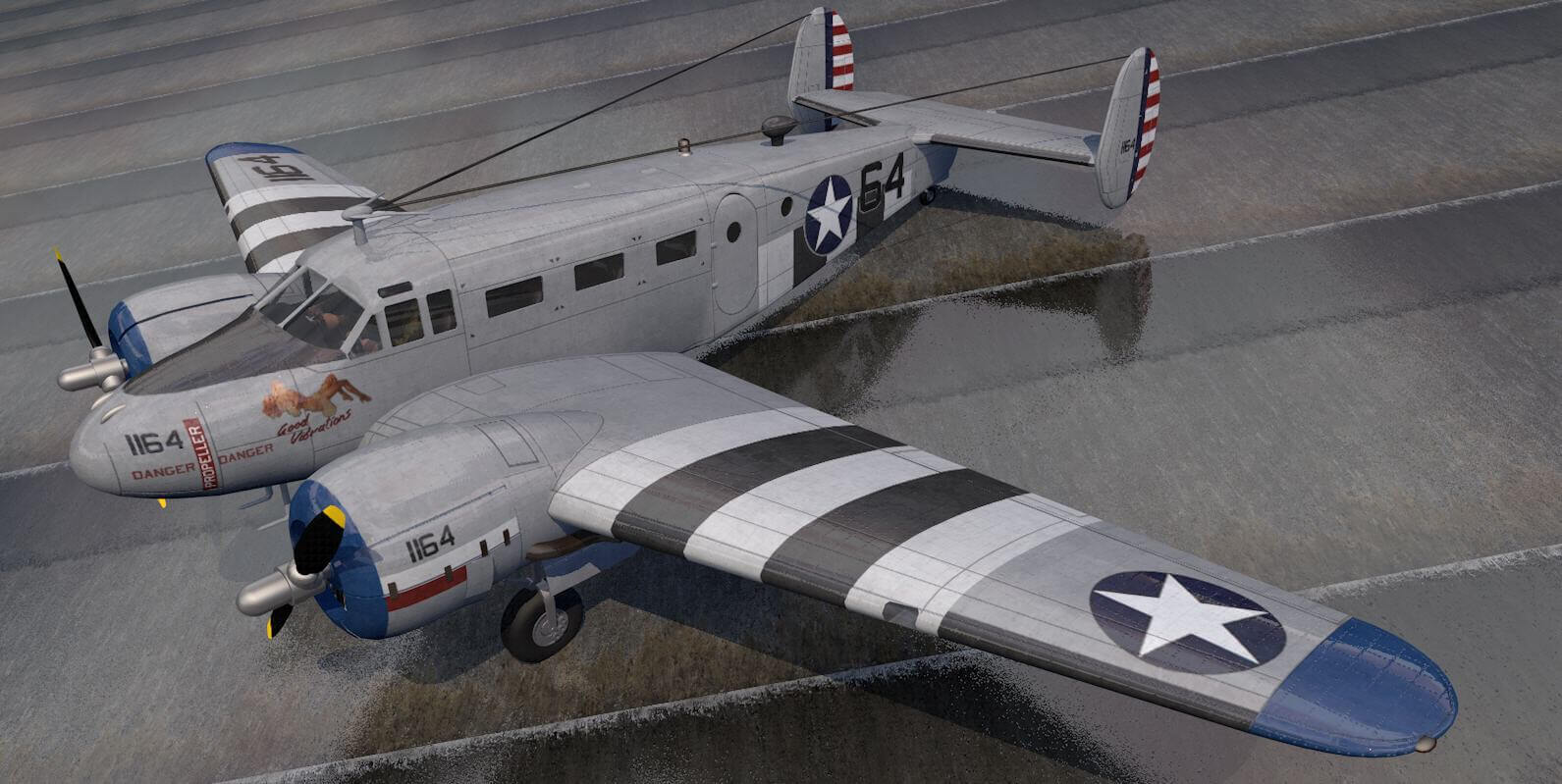 Beechcraft Model-18 C-45 Expeditor 3D Model by ChipBassChaos