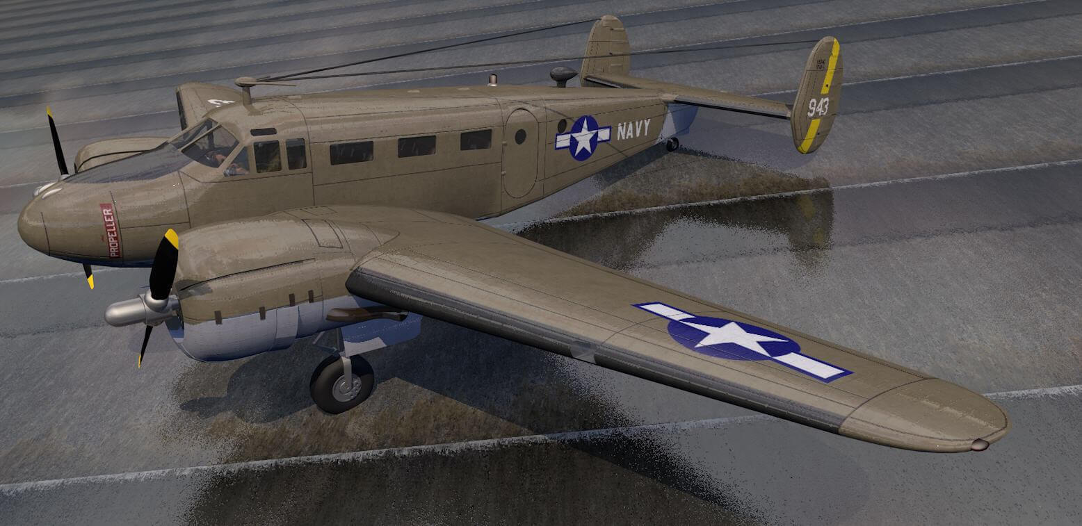 Beechcraft Model-18 C-45 Expeditor 3D Model by ChipBassChaos