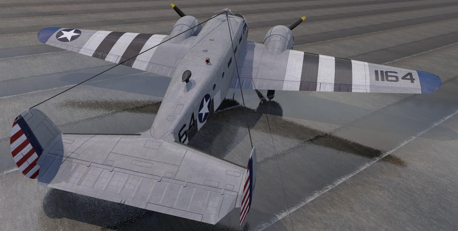 Beechcraft Model-18 C-45 Expeditor 3D Model by ChipBassChaos