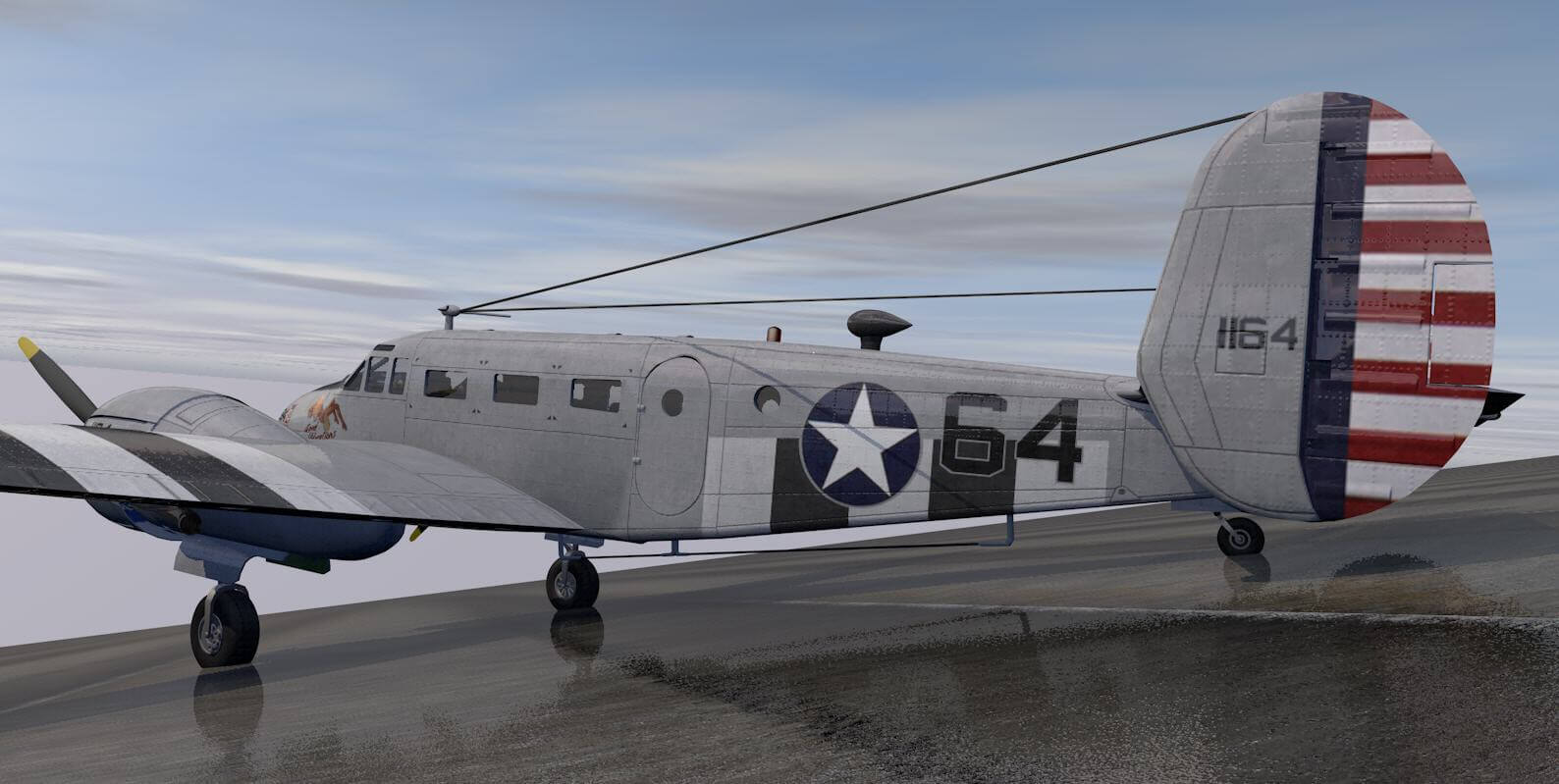 Beechcraft Model-18 C-45 Expeditor 3D Model by ChipBassChaos