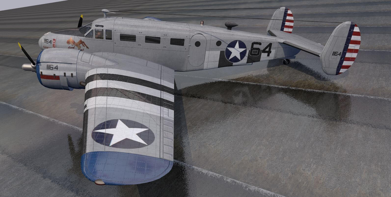 Beechcraft Model-18 C-45 Expeditor 3D Model by ChipBassChaos