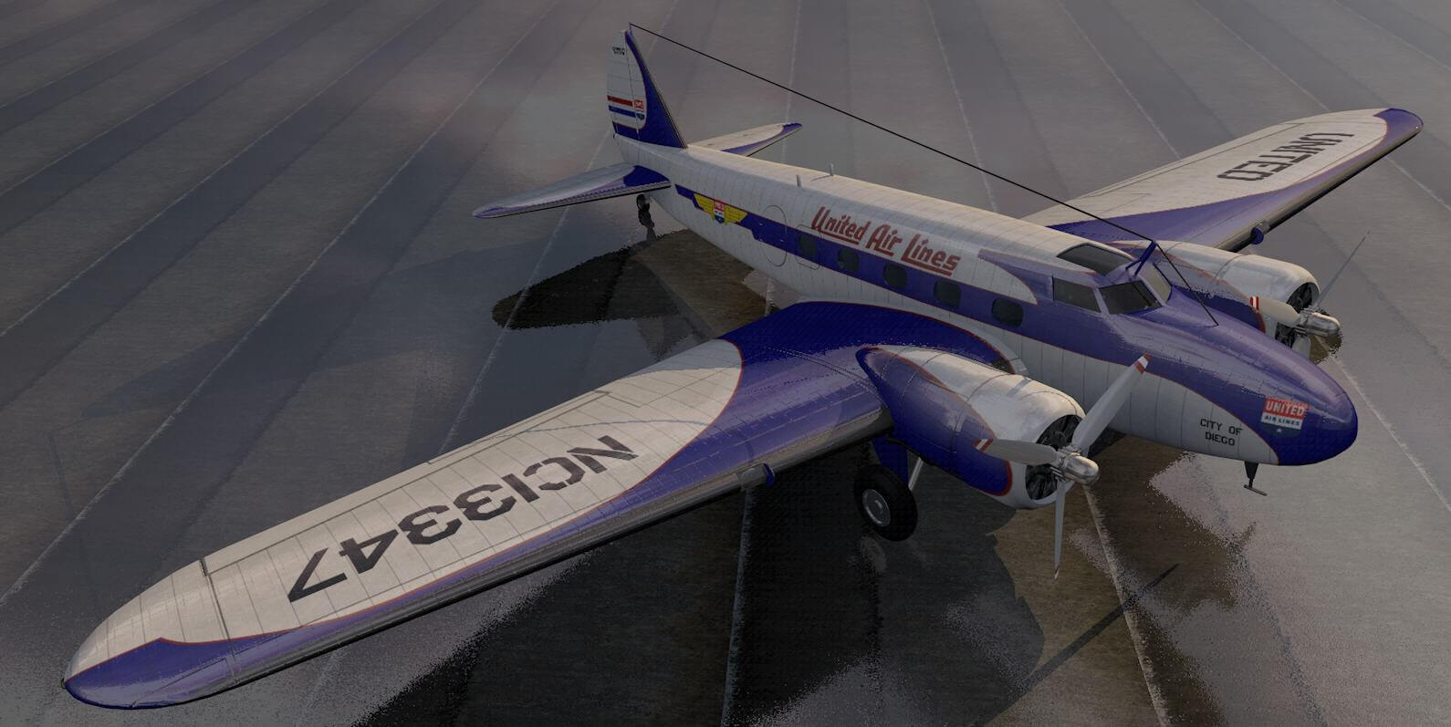 Boeing 247 (C-73) Airliner 3D Model by ChipBassChaos