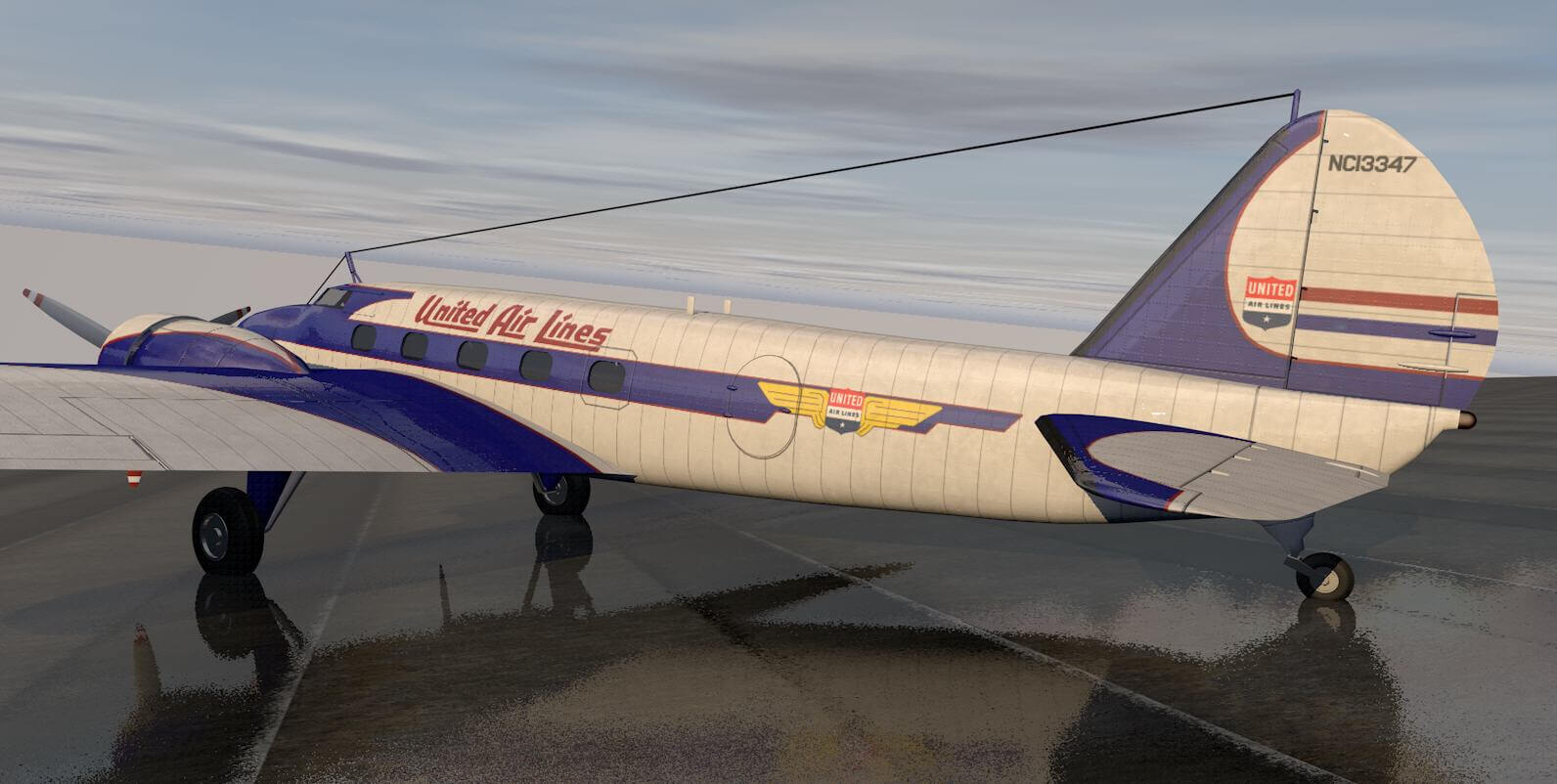 Boeing 247 (C-73) Airliner 3D Model by ChipBassChaos