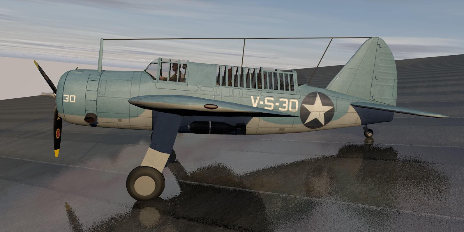 Brewster Sb2A Buccaneer - 3D Model by ChipBassChaos