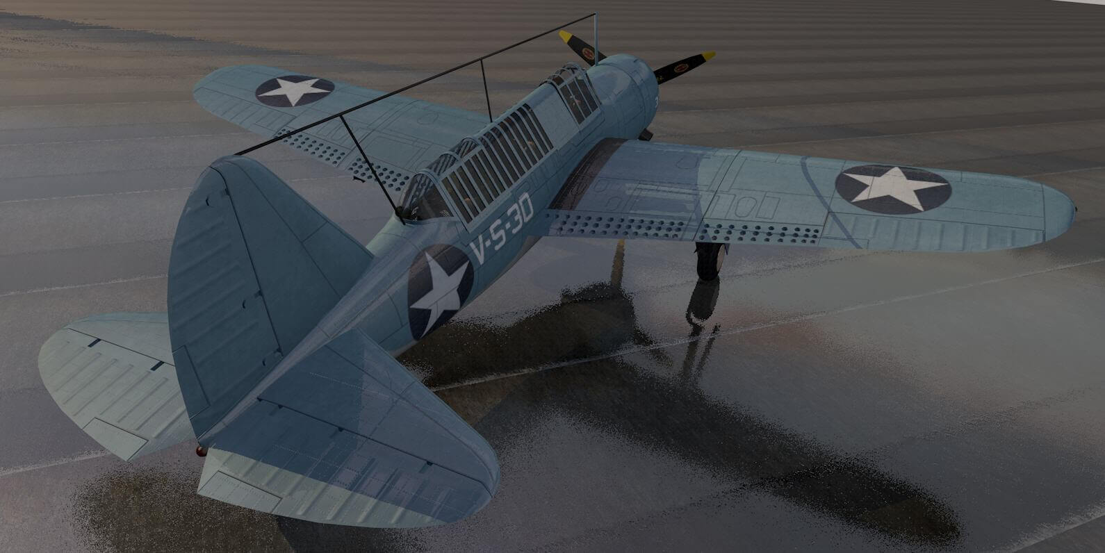 Brewster Sb2A Buccaneer - 3D Model by ChipBassChaos