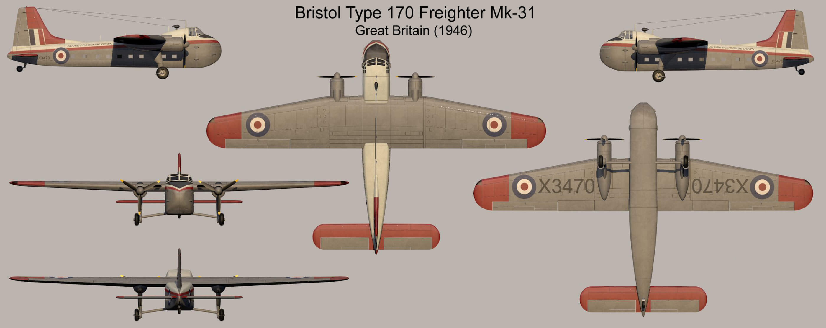 Bristol Type 170 Freighter MK-31 3D Model by ChipBassChaos