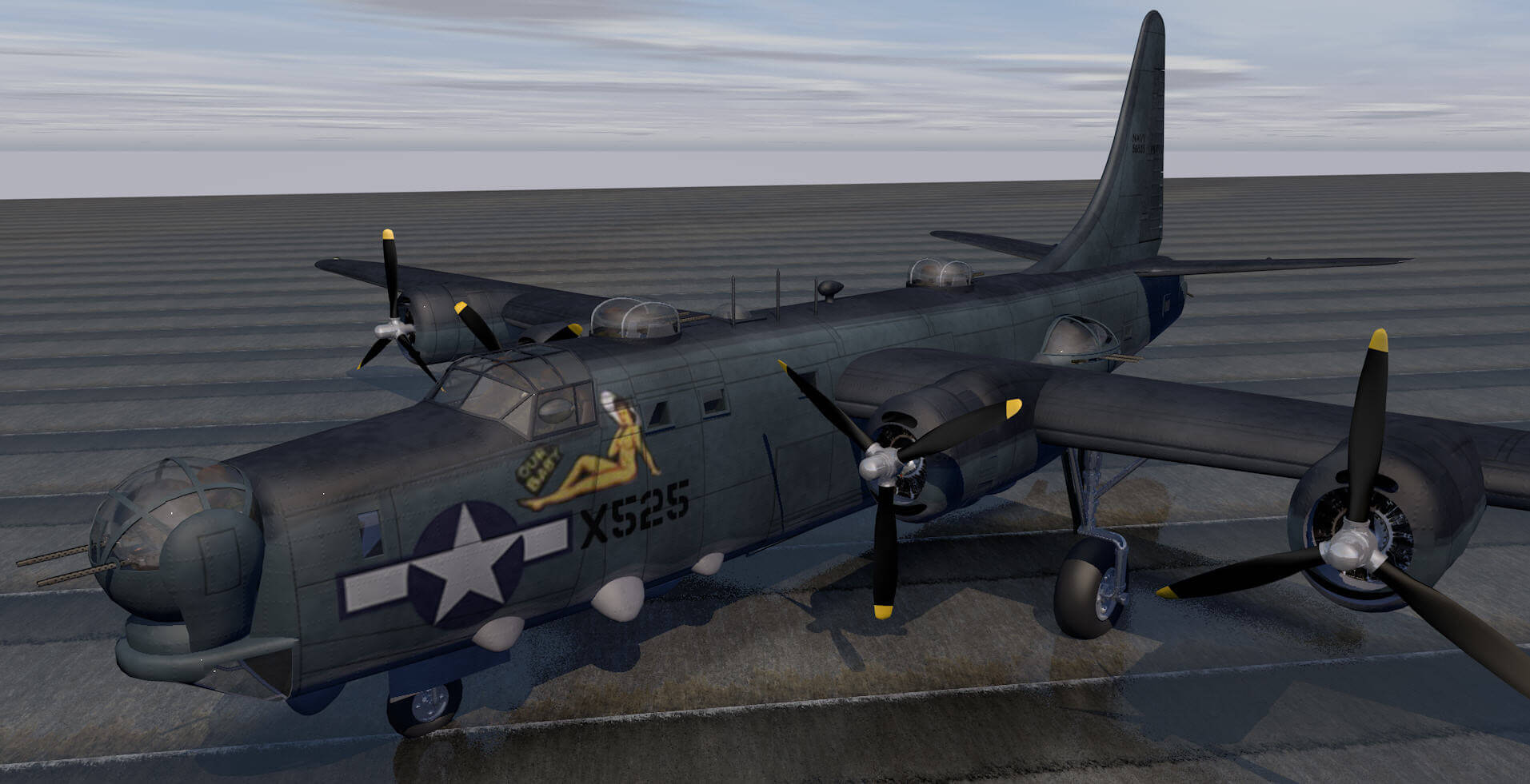 Consolidated PB4Y-2 Privateer 3D Model by ChipBassChaos