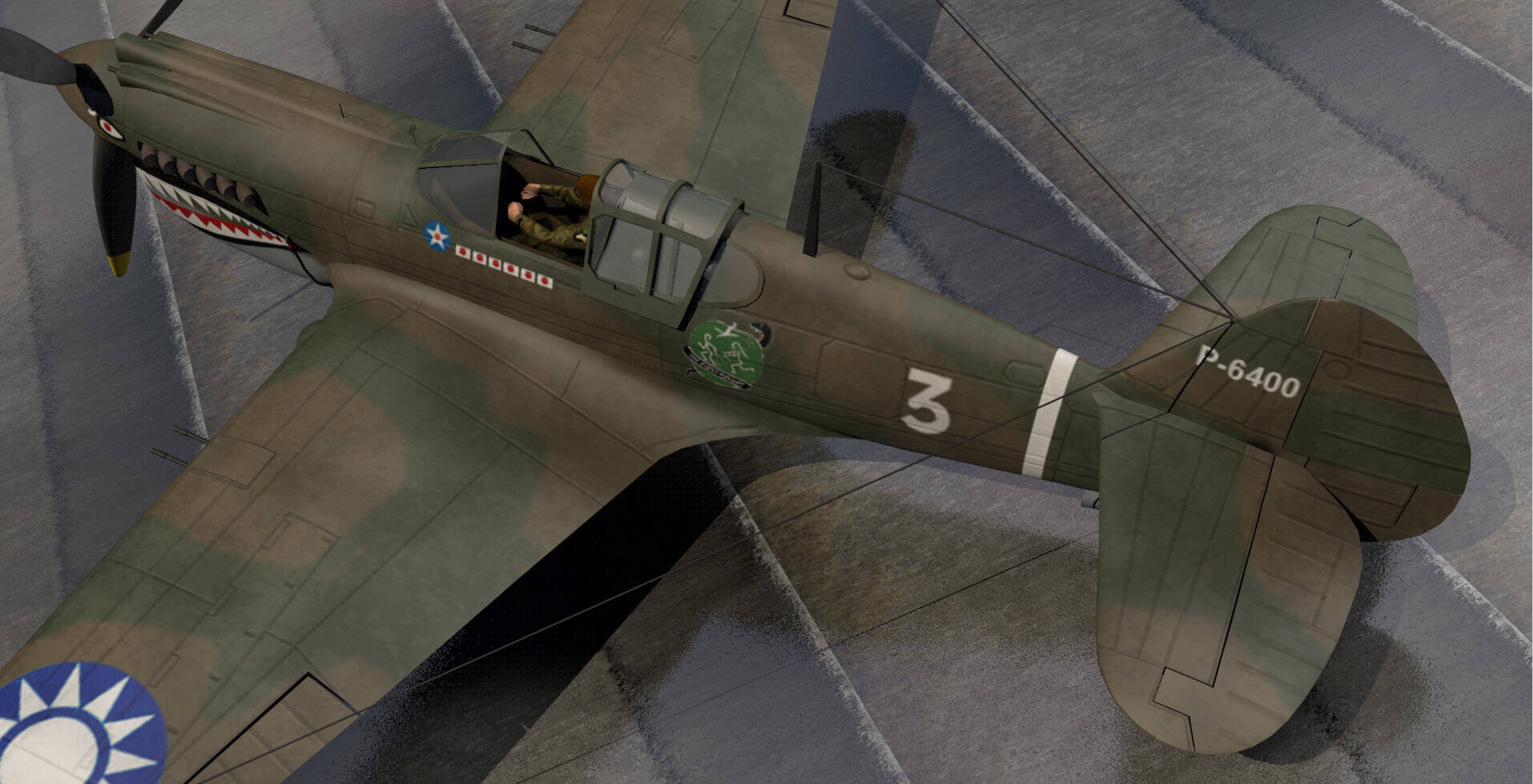 Curtiss P-40B Warhawk 3D Model by ChipBassChaos