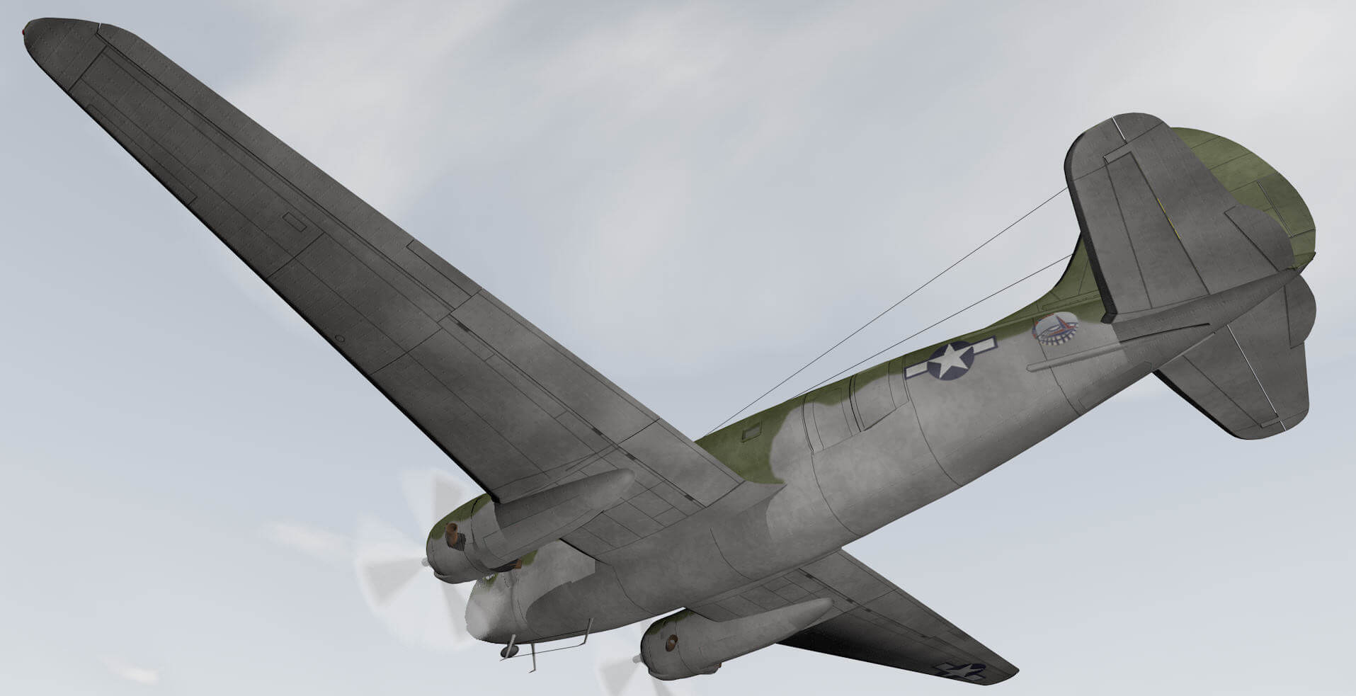 Curtiss-Wright C-46 Commando 3D Model by ChipBassChaos