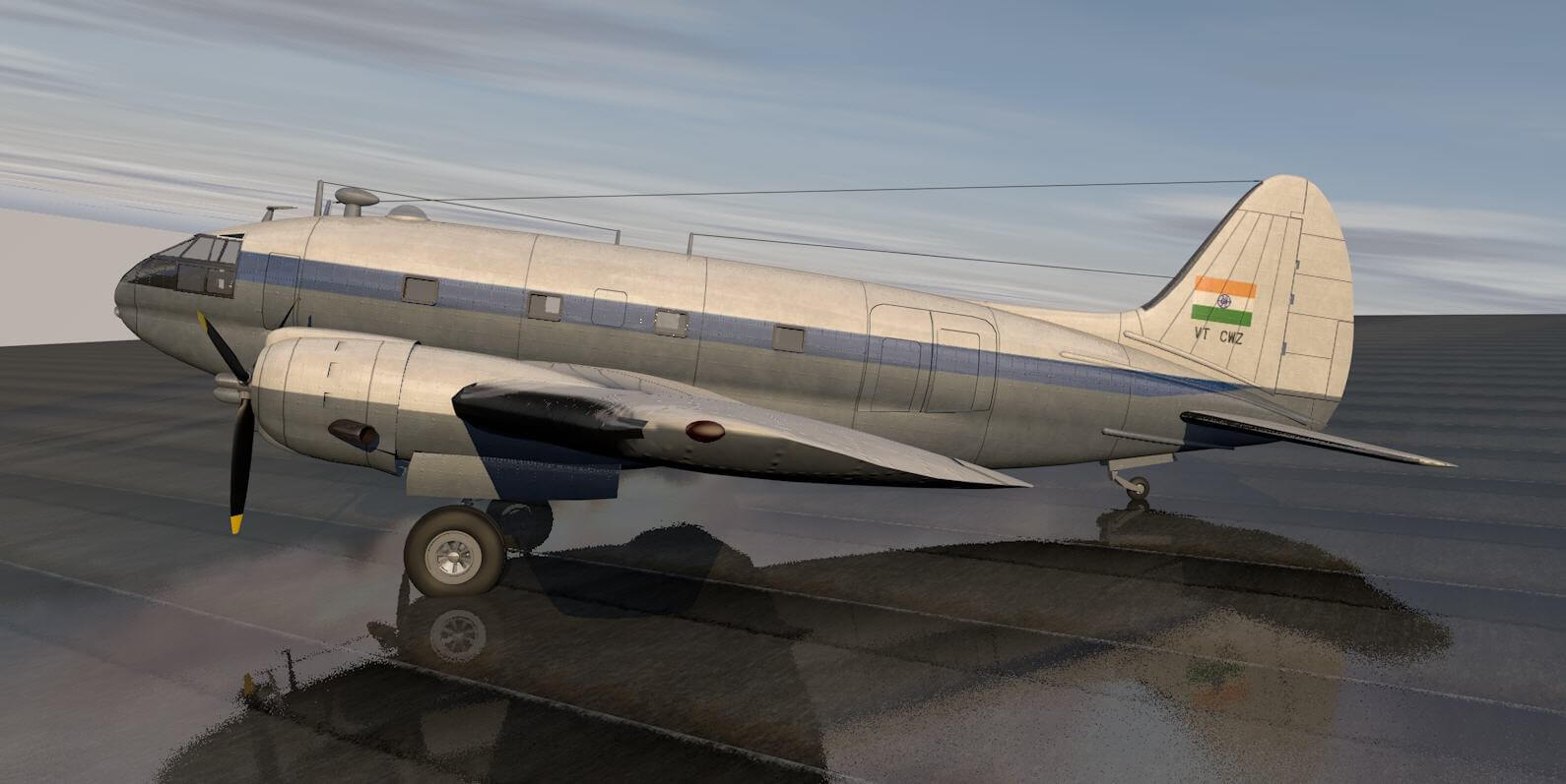 Curtiss-Wright C-46 Commando 3D Model by ChipBassChaos