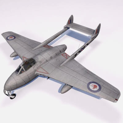 DeHavilland DH-100 Vampire Fb MK-5 3D Model by ChipBassChaos