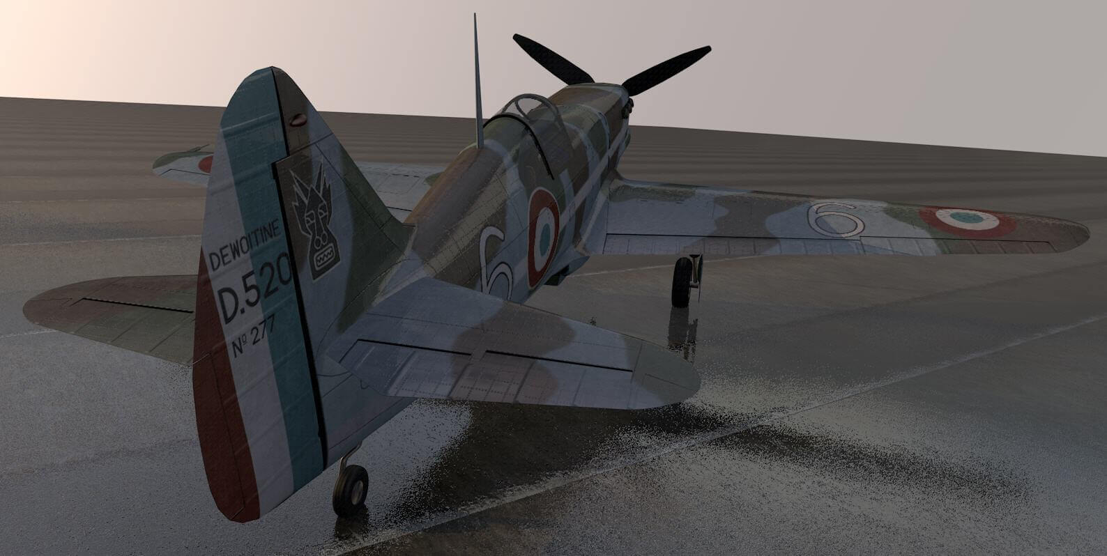 Dewoitine D-520 3D Model by ChipBassChaos