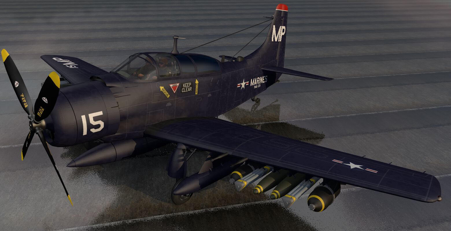 Douglas A-1E or AD-5 Skyraider 3D Model by ChipBassChaos