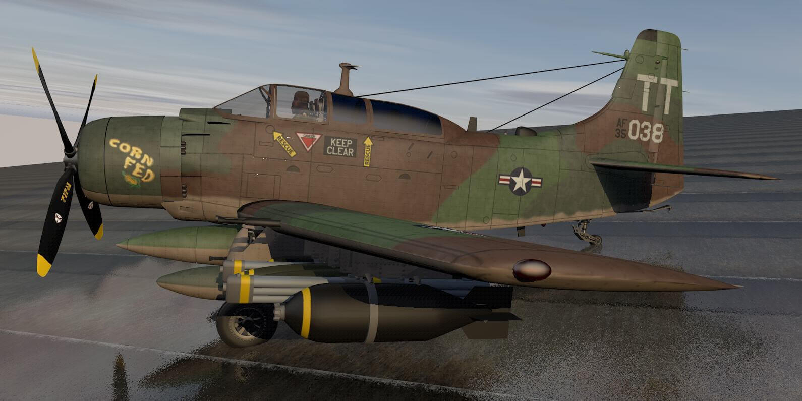 Douglas A-1E or AD-5 Skyraider 3D Model by ChipBassChaos