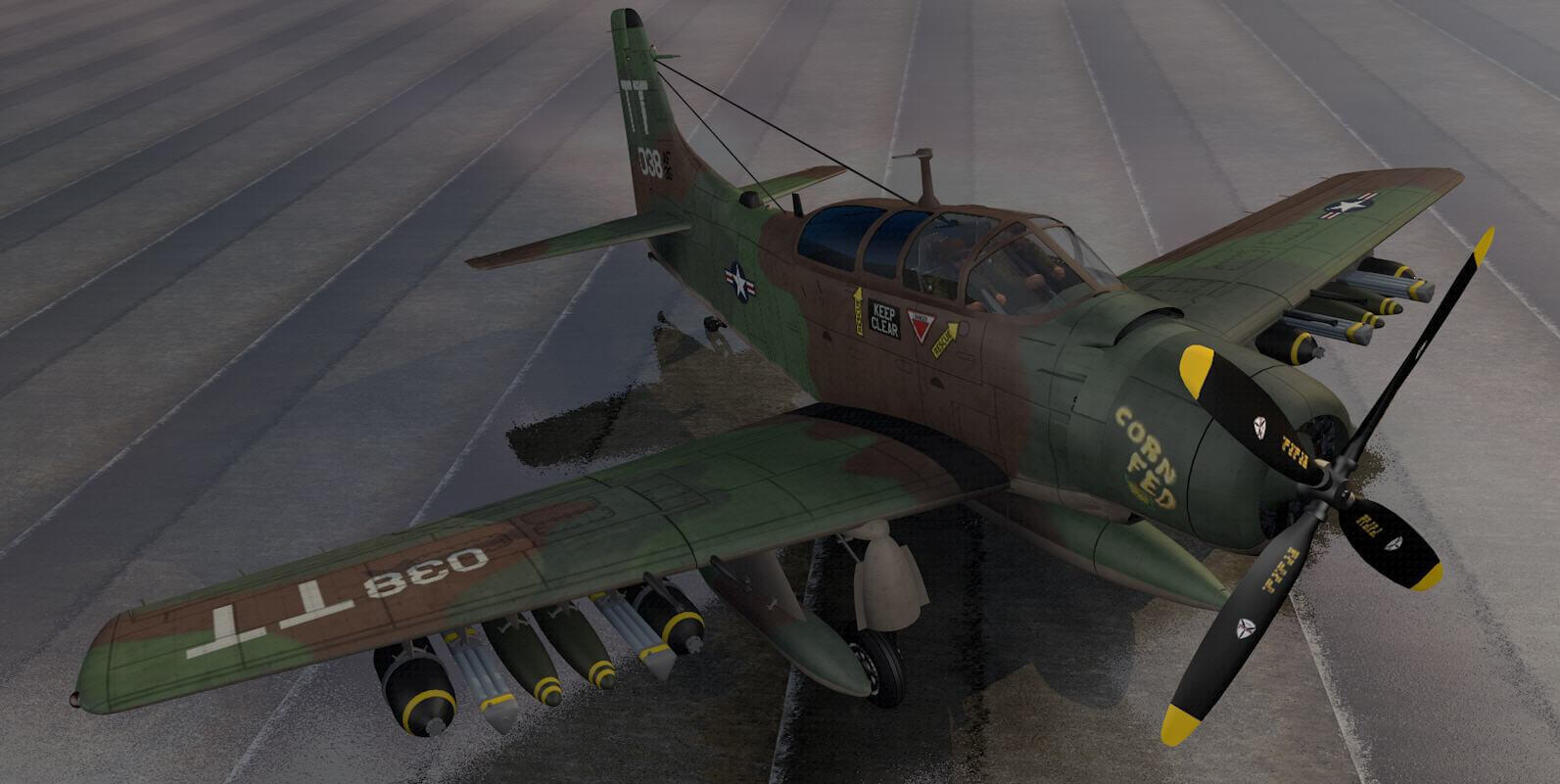 Douglas A-1E or AD-5 Skyraider 3D Model by ChipBassChaos